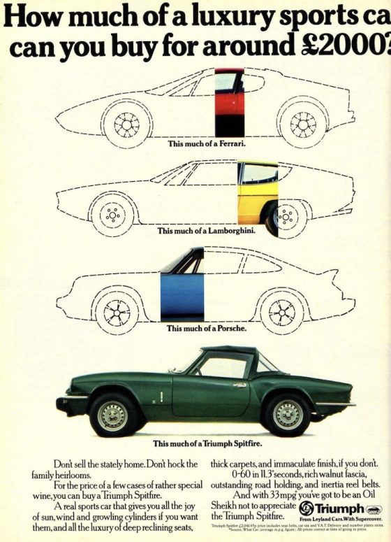 1974 Triumph Spitfire advertising - The 70s